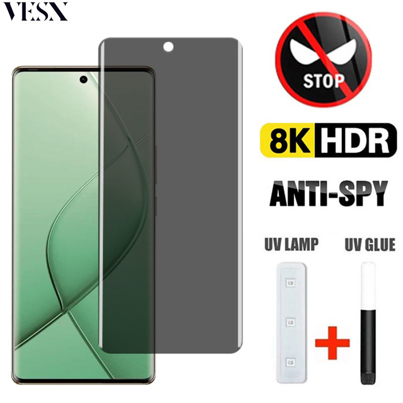 Matte Anti-Spy Privacy UV Tempered Glass Screen Protector For Tecno Spark 20 Phantom X2 X Pro+ ...