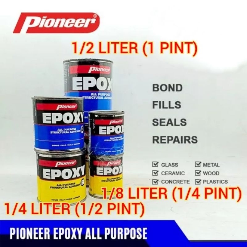 PIONEER EPOXY SET A & B ALL PURPOSE STRUCTURAL ADHESIVE 1/4PINT, 1 ...