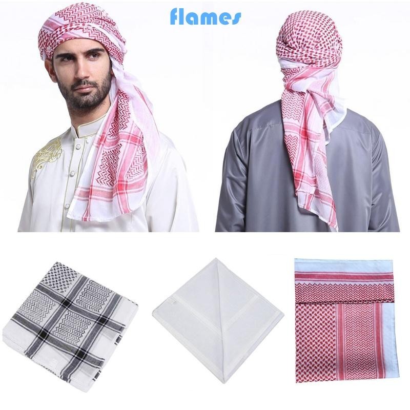 FL Men Arabic Shemagh Kaffiyeh Headscarf Turban Bandana Muslim Hijab ...