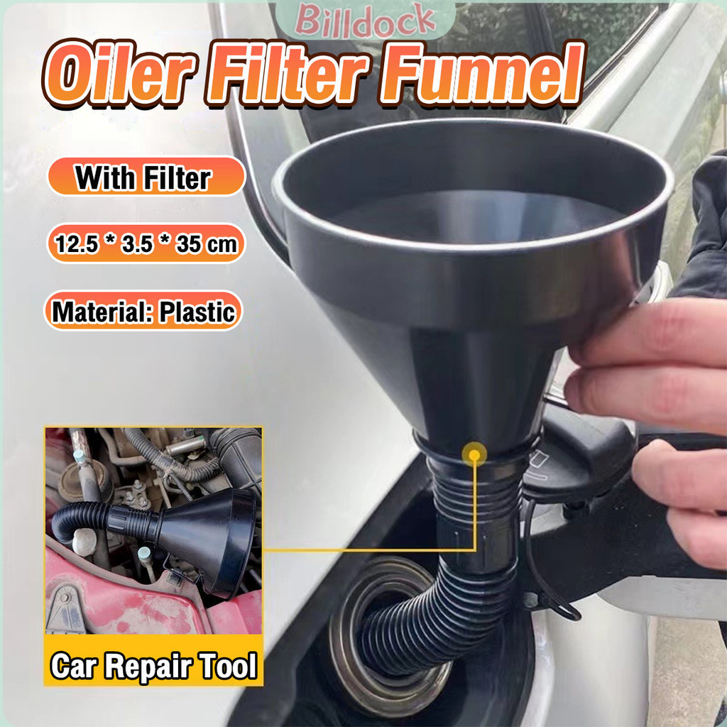 B.D. Oiler Filter Funnel Car Motorcycle Refueling Longer Filter Funnel ...