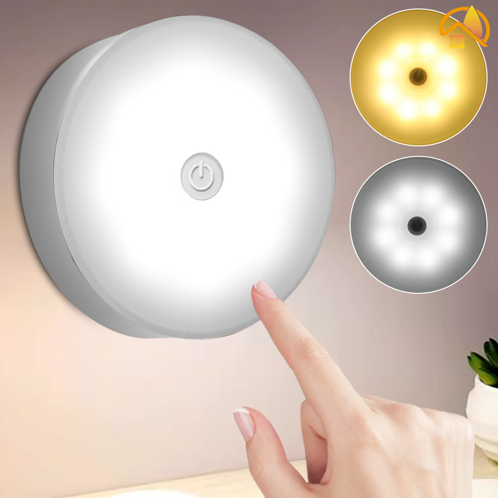 1Pc LED Touch Sensor Dual Light Color Mini Night Lamp/Battery Powered ...