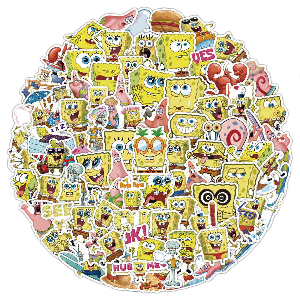 120/60PCS Cartoon SpongeBob SquarePants Graffiti Stickers for Helmet ...