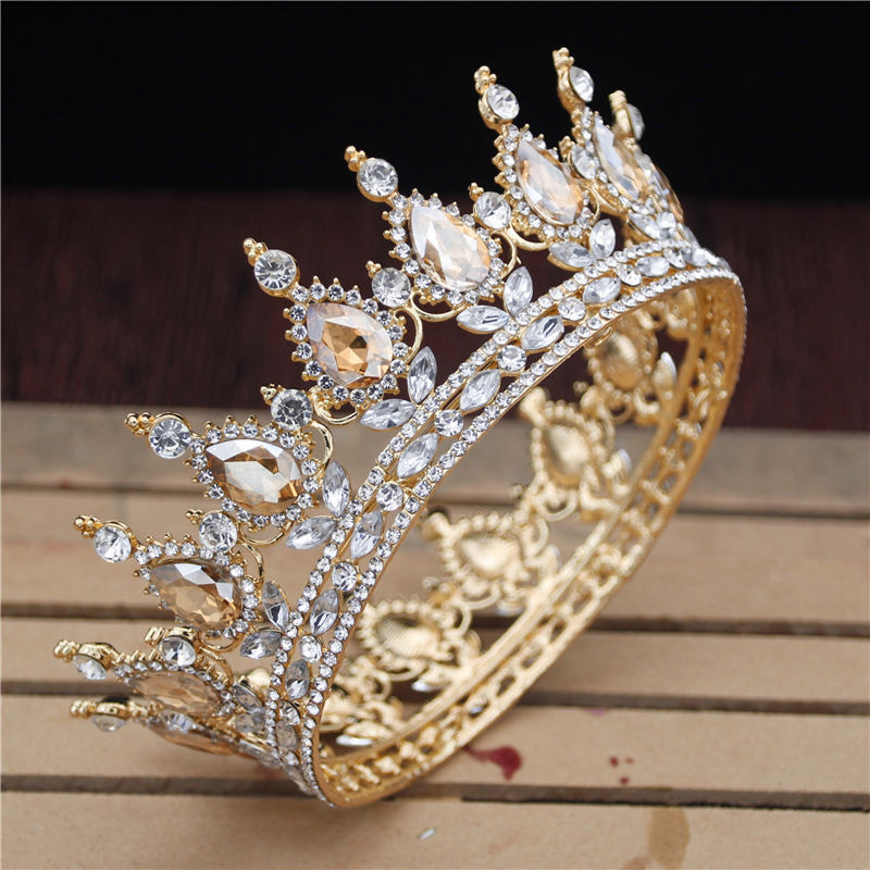 Crystal Vintage Royal Queen King Tiaras and Crowns Men/Women Pageant ...