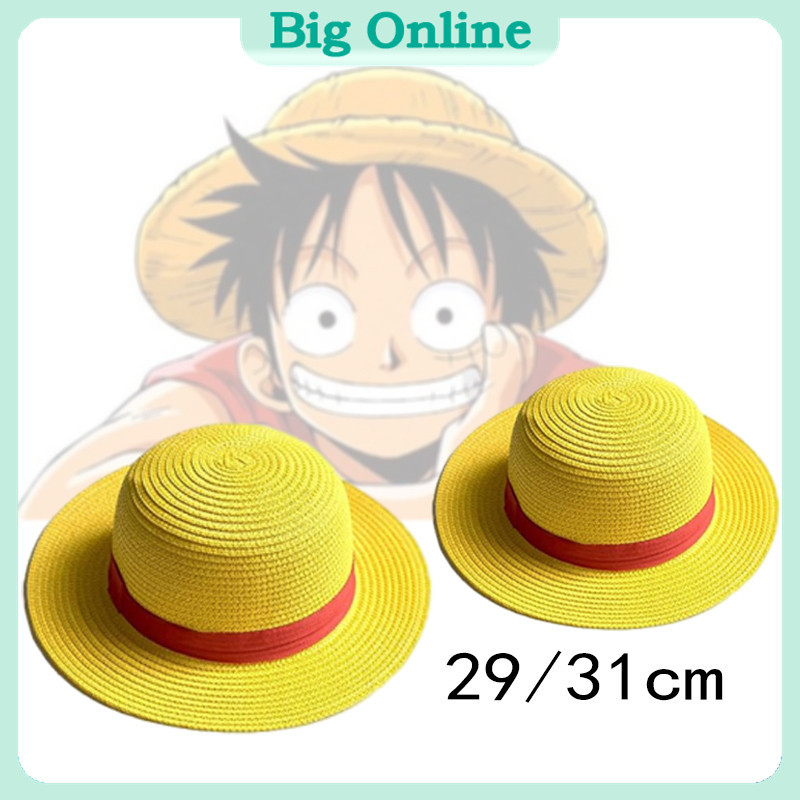 One Piece Luffy Hat Japanese Anime Cosplay Straw Hat Fashion Summer Sun ...
