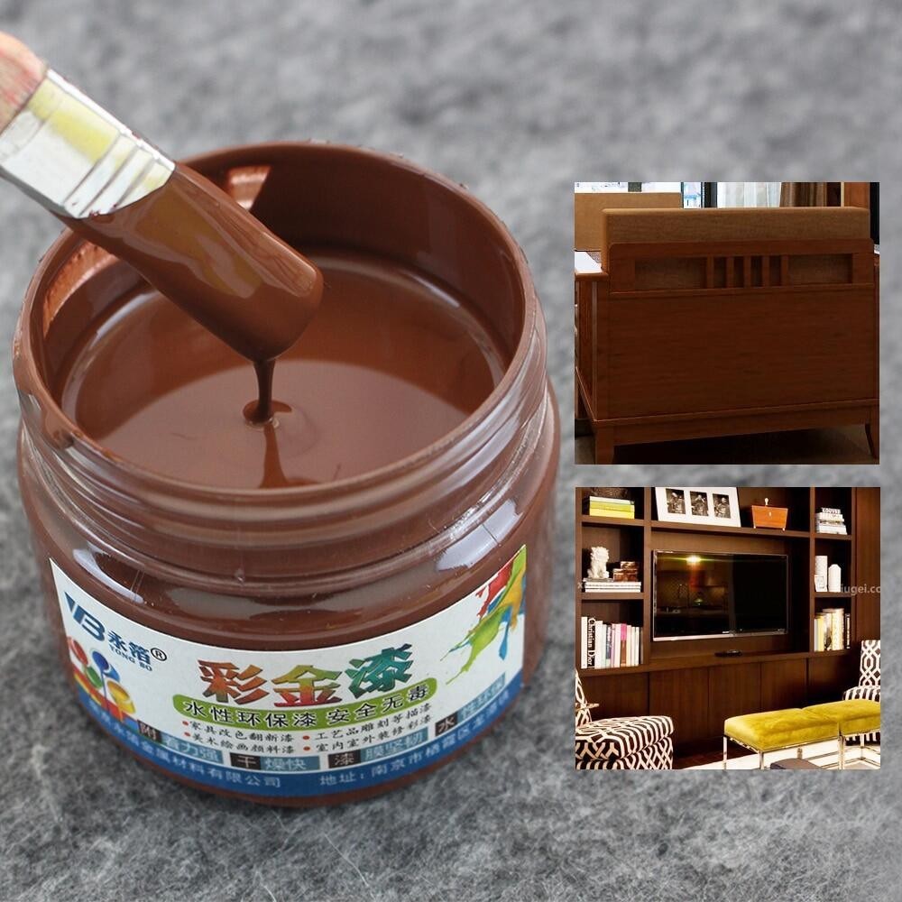 ♀﹍Brown Wood Varnish Water-based Paint Acrylic Lacquer Paint for Wood ...
