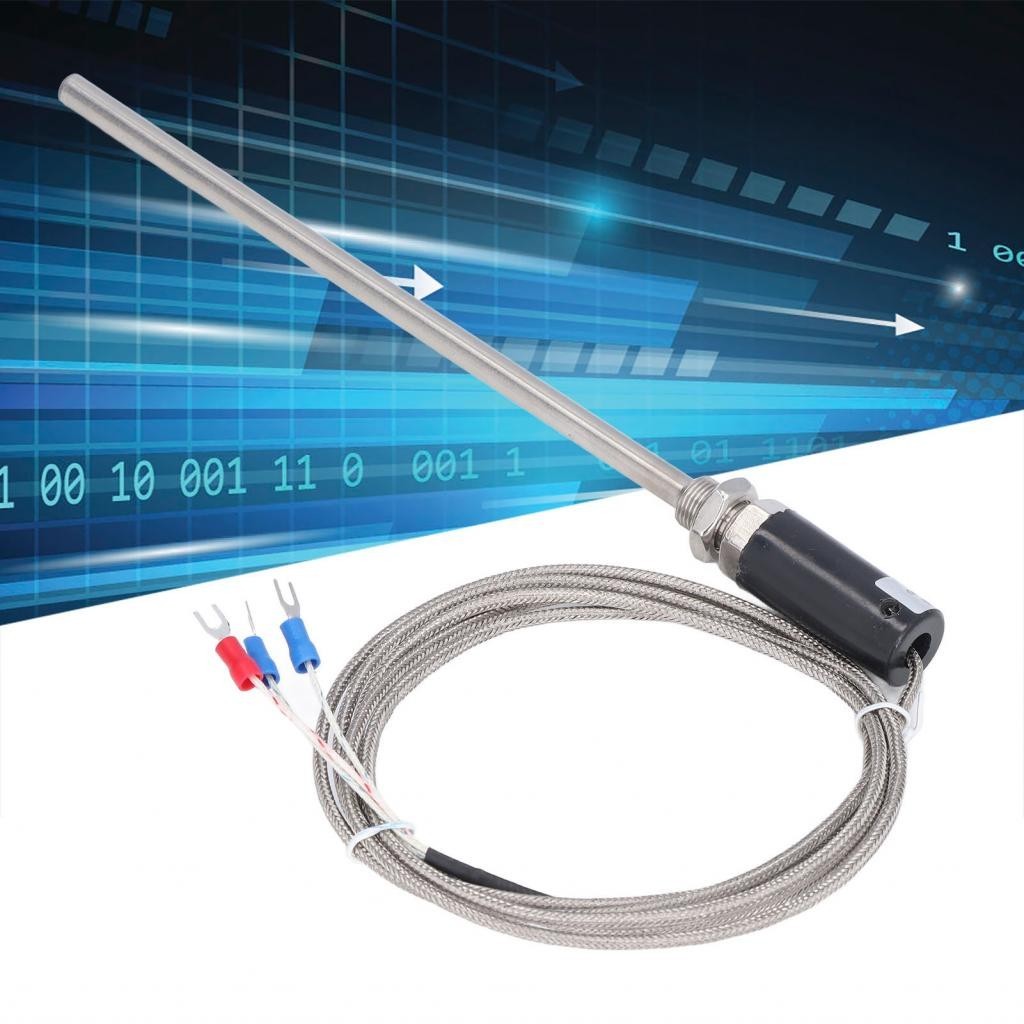 Soxii PT100 Type Thermocouple Probe Temperature Sensor Shielded Wire ...