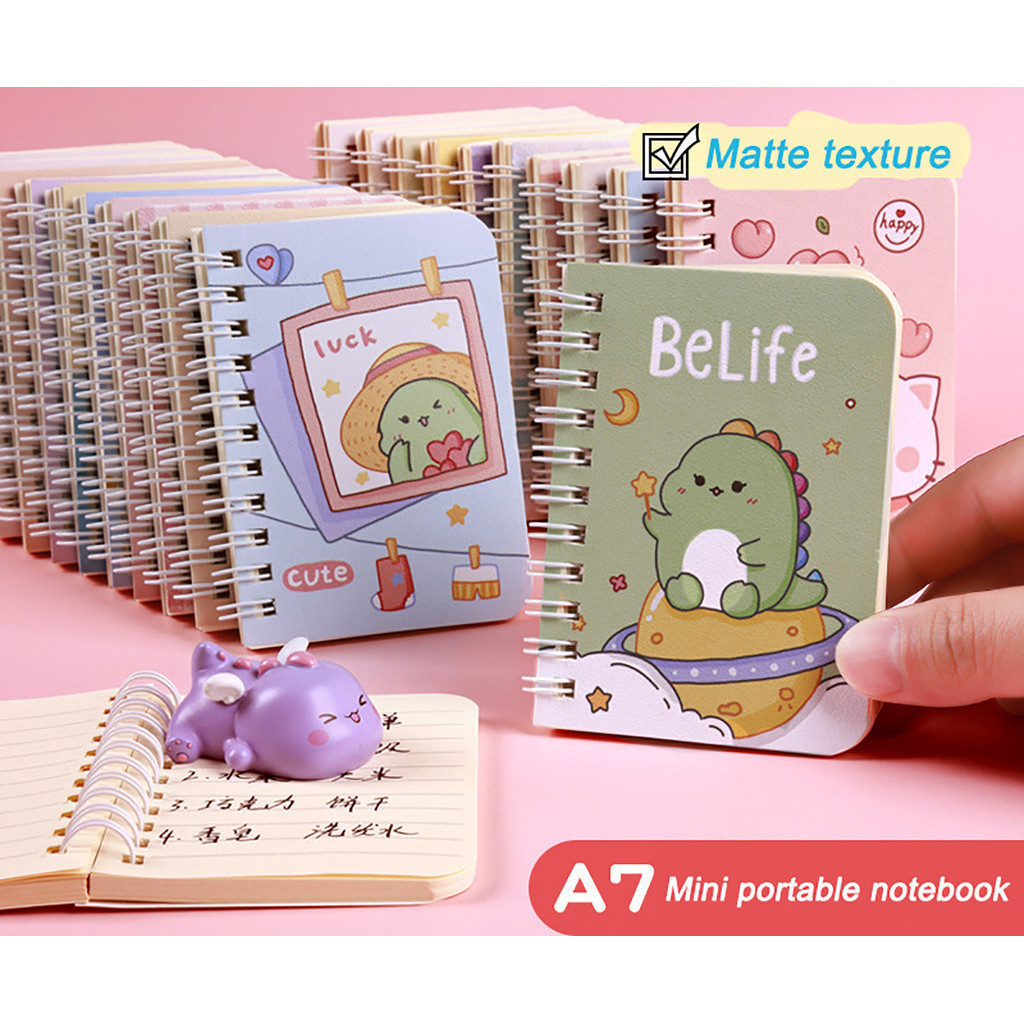 A7 80 Sheets Cartoon Style Notebook Hardbound Coil Notebook Thick ...