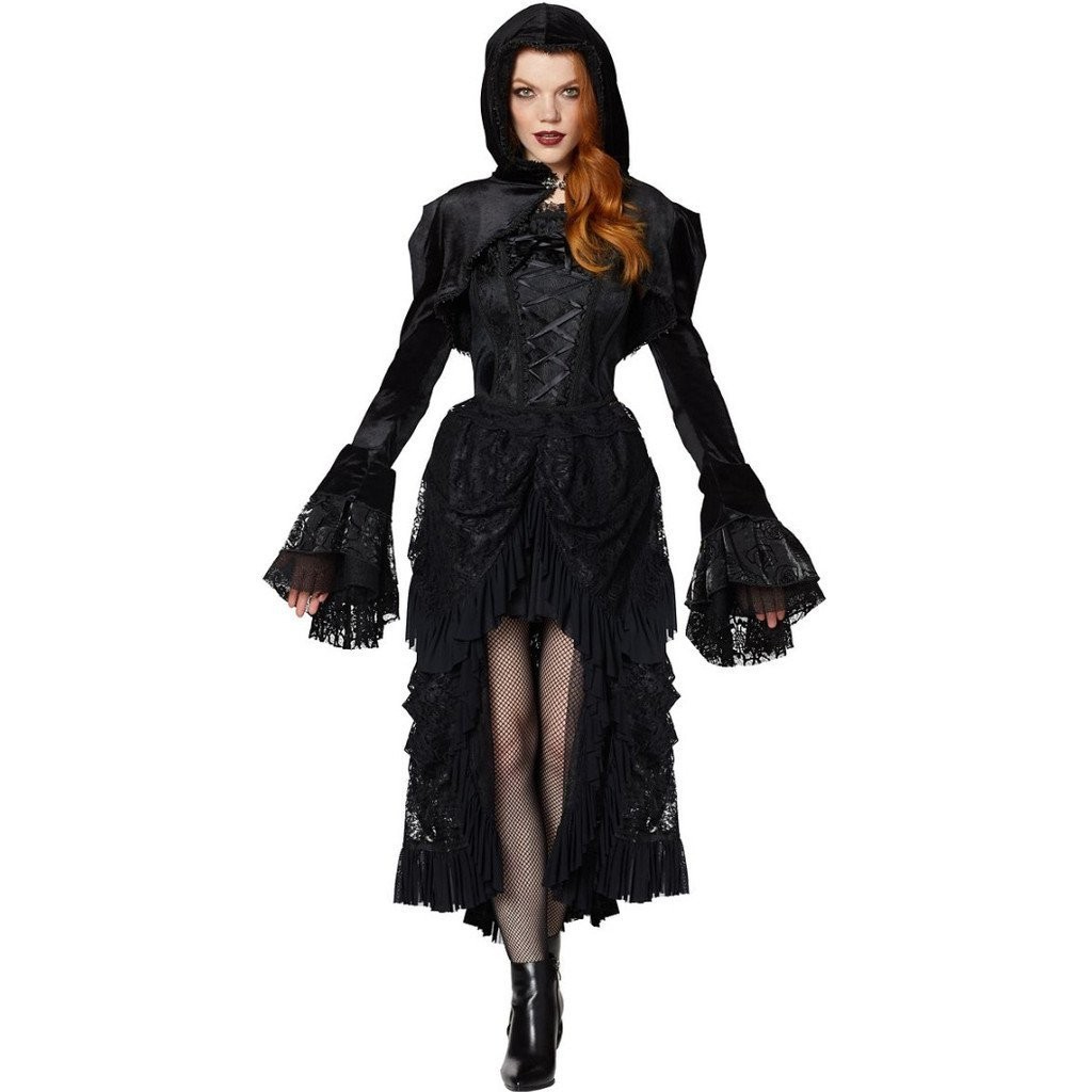 M-XLMedieval Gothic Witch Dress COSZombie Witch Death Cloak Cloak ...