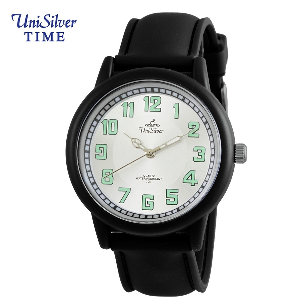 UniSilver TIME Men's Black Analog Rubber Watch KW3283-1004 | Shopee ...
