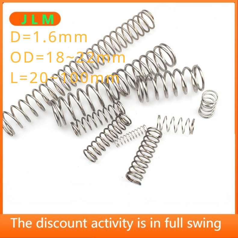 （JLMQ1）SUS304 D1.6mm pressure spring OD18/19/20/21/22mm Length 20mm ...
