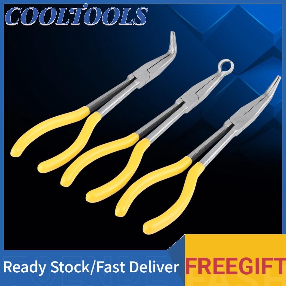 Cooltools Curved Nose Long Pliers 270mm Extra Steel 45/90 Degree Bent ...