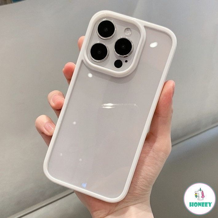 Sierra Blue Soild Color Frame Crystal Clear Phone Case Compatible for ...