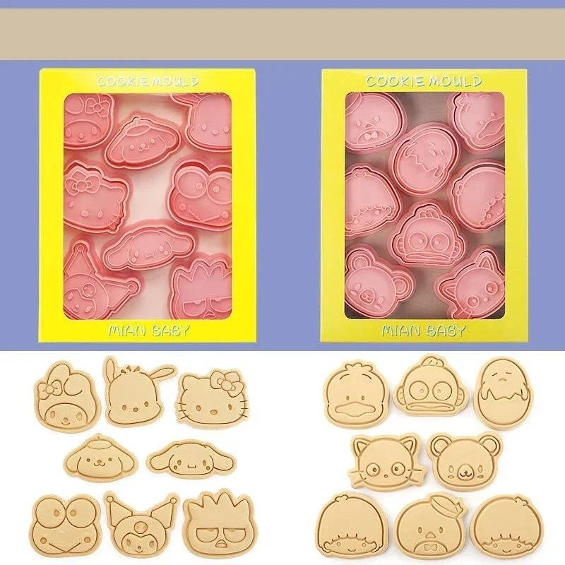 Hello Kitty Cartoon Cookie Cutter Set Sanrio Cute Figure Kuromi ...