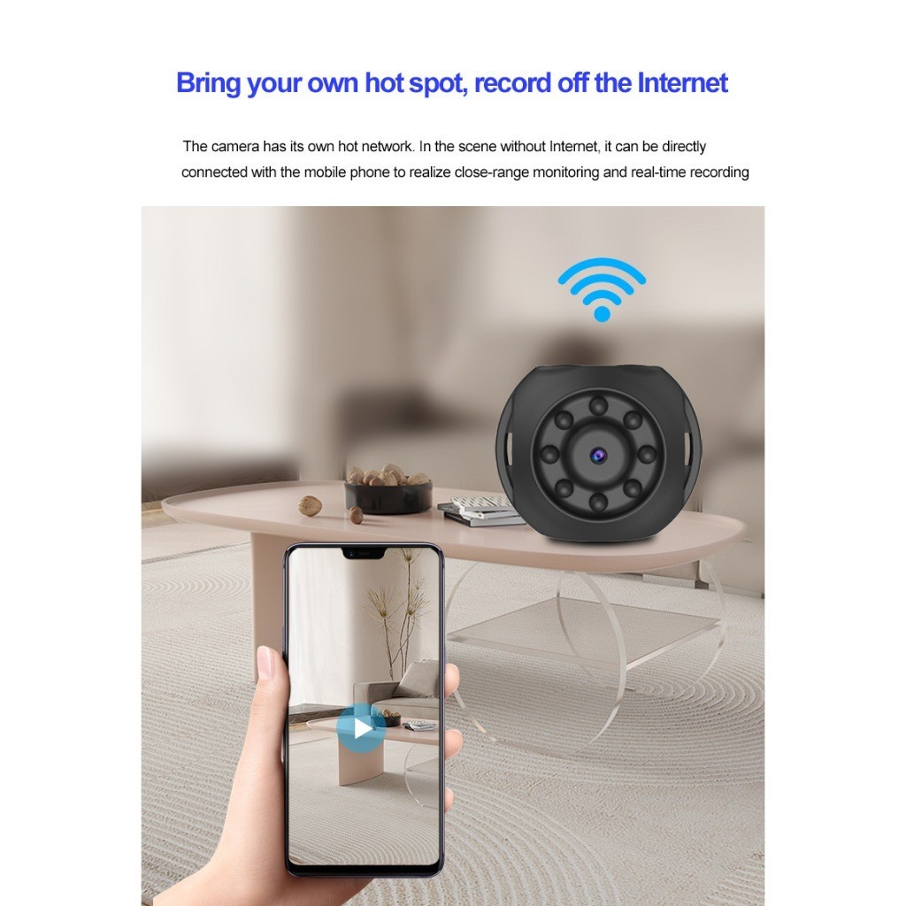 Mini Wifi Camera Remote Control Full HD 1080P Lightweight Portable ...