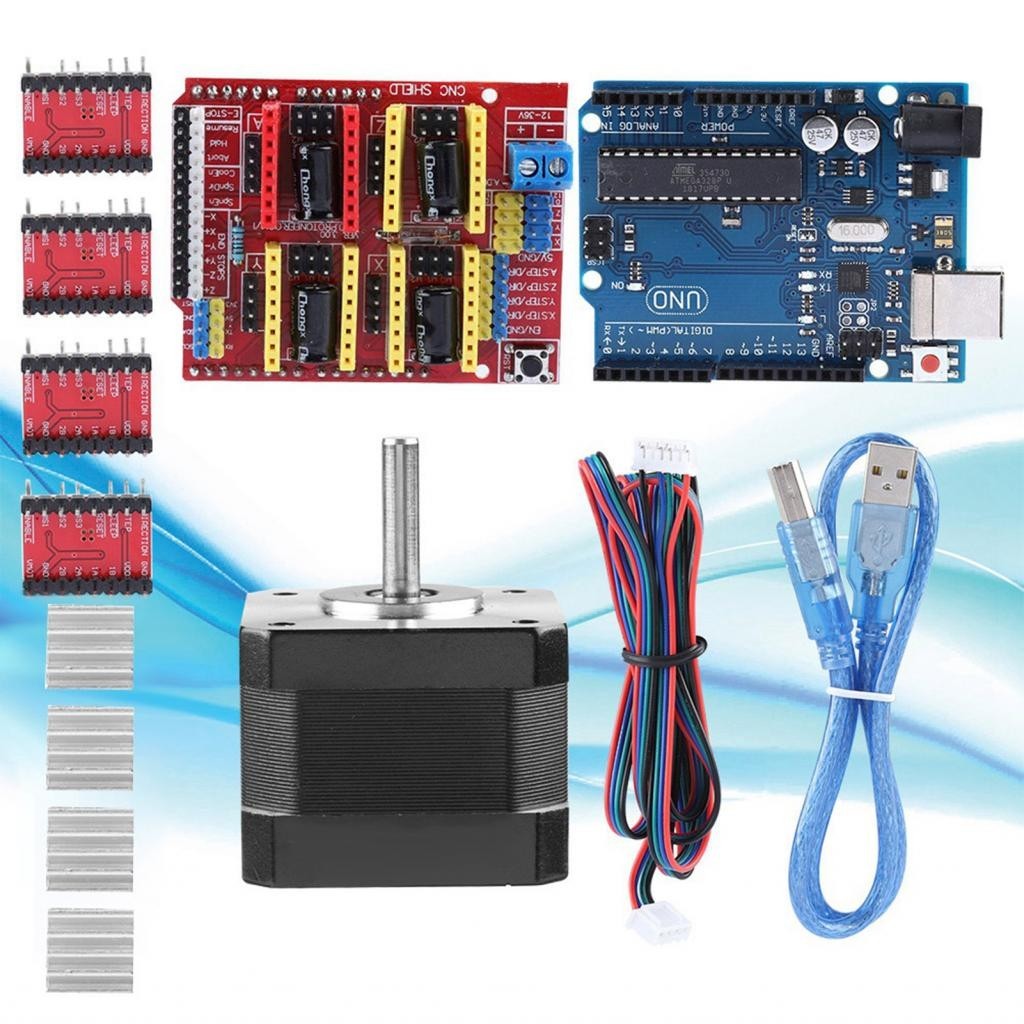 Yohooo CNC Shield Contoller Kits DIY Kit V3.0 with Stepper Motor for 3D ...