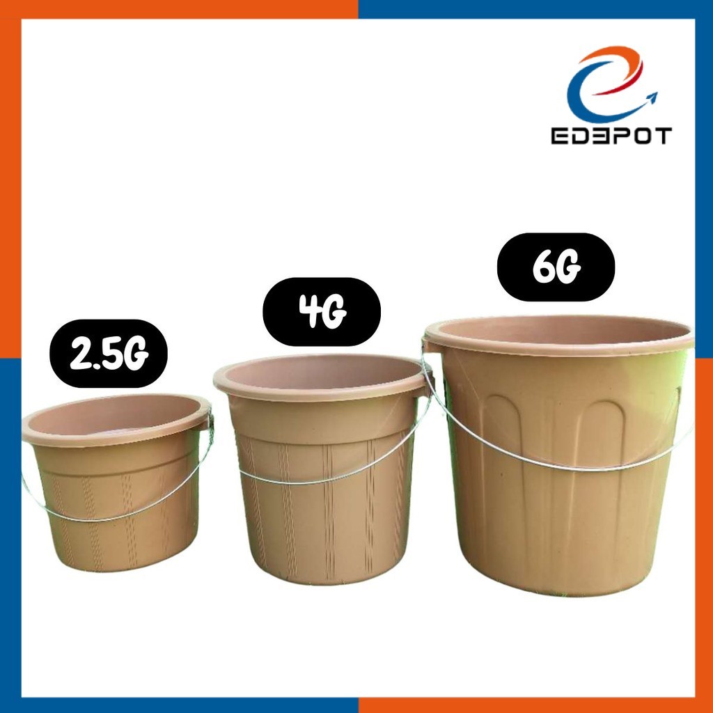 Edepot Mocha Water Pail / Timba with Handle High Quality | Shopee ...