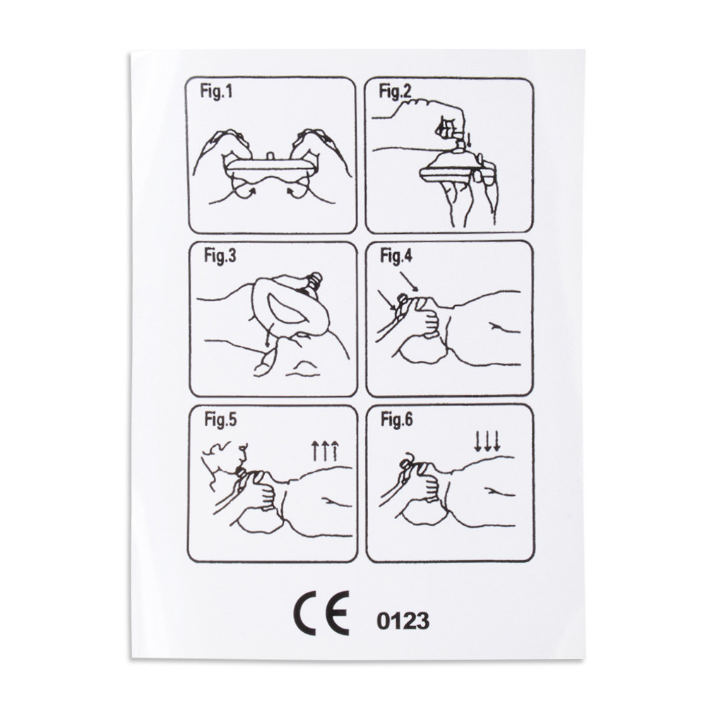 CPR Breathing Mask w/ One-Way Valve Reusable Artificial Respiration ...