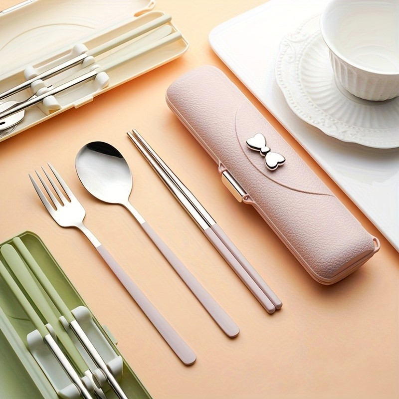 Butterfly Bow Portable Cutlery Set 3pcs Stainless Steel Cutlery with ...