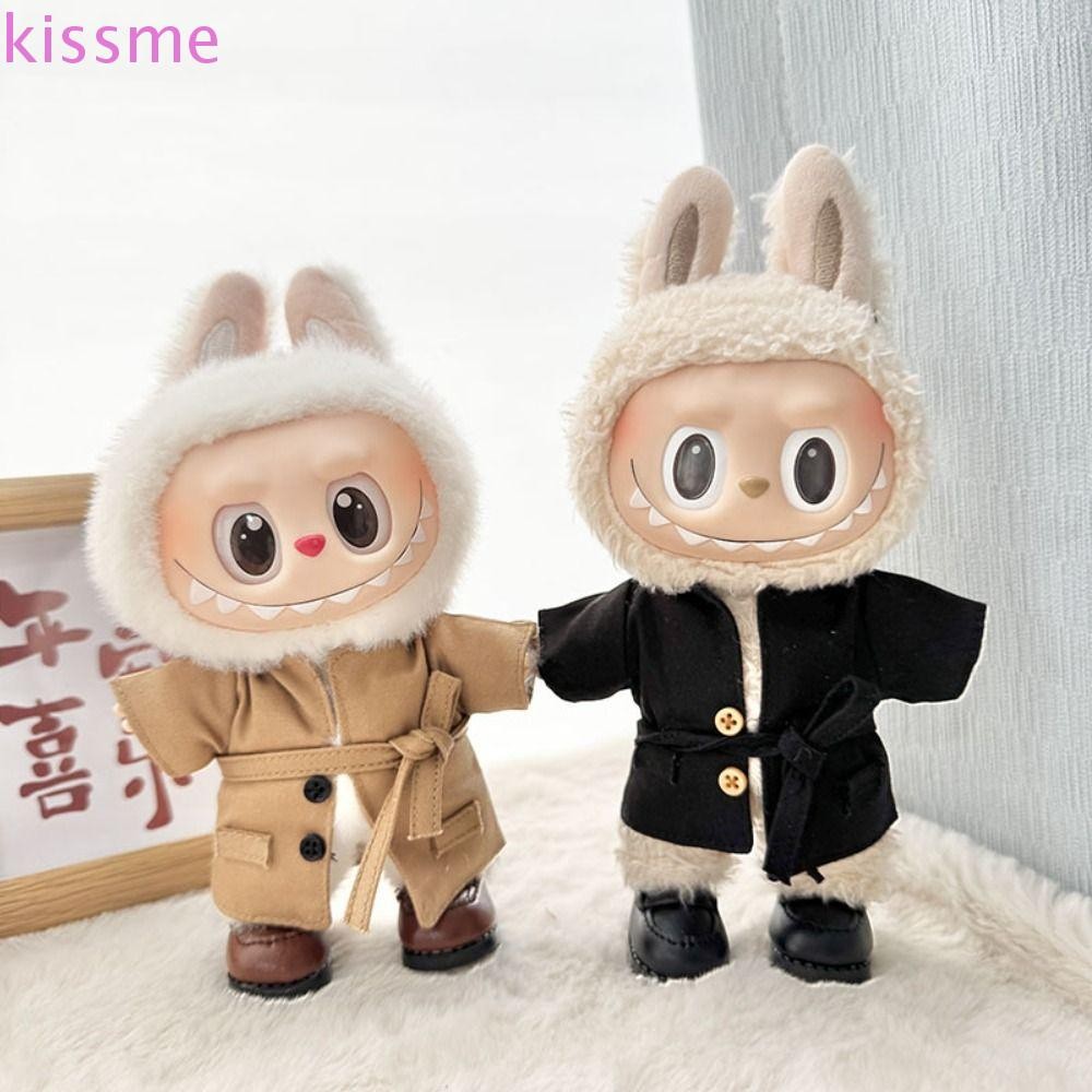 KISSME Labubu Doll's Coat Set, Black/Brown Square Toe Shoes Sitting ...