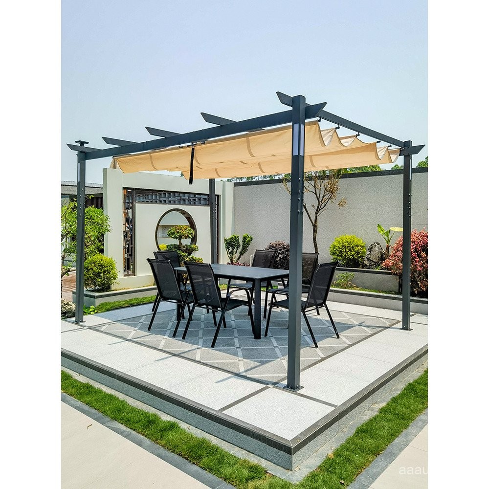 Outdoor Sunshade Canopy Rain Shelter Garden Pavilion Aluminum Alloy ...