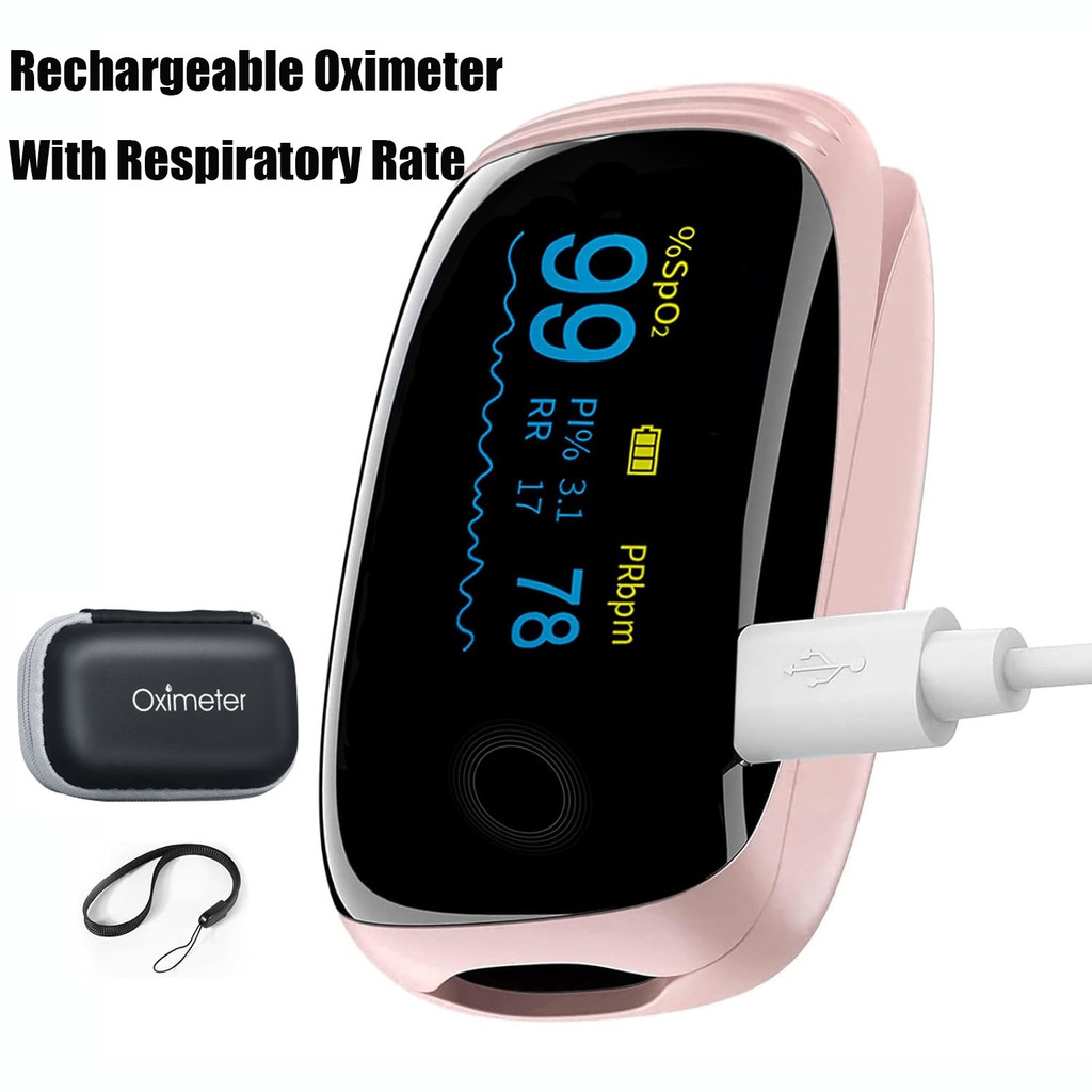 Medical Finger Pulse Oximeter RR Blood Oxygen With Respiratory Rate ...