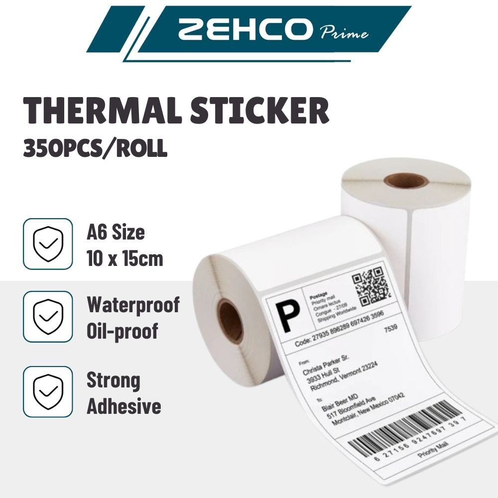 A6 Thermal Sticker 350pcs/Roll AWB Label A6 Size 10*15 cm Airway Bill ...