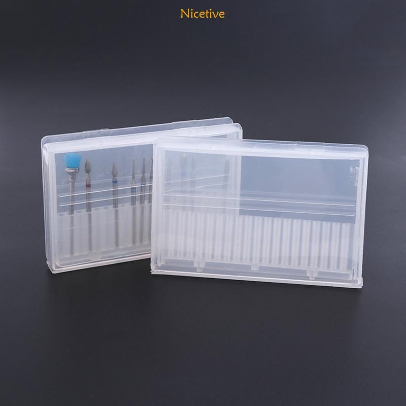 NICE Portable Transparent Acrylic 20 Hole Drill Bits Box Plastic ...