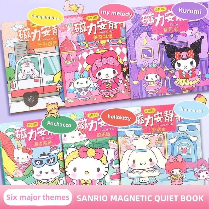 Cartoon Magnetic Kuromi Paper Doll DIY Magnetic Sticker Book Sanrio ...