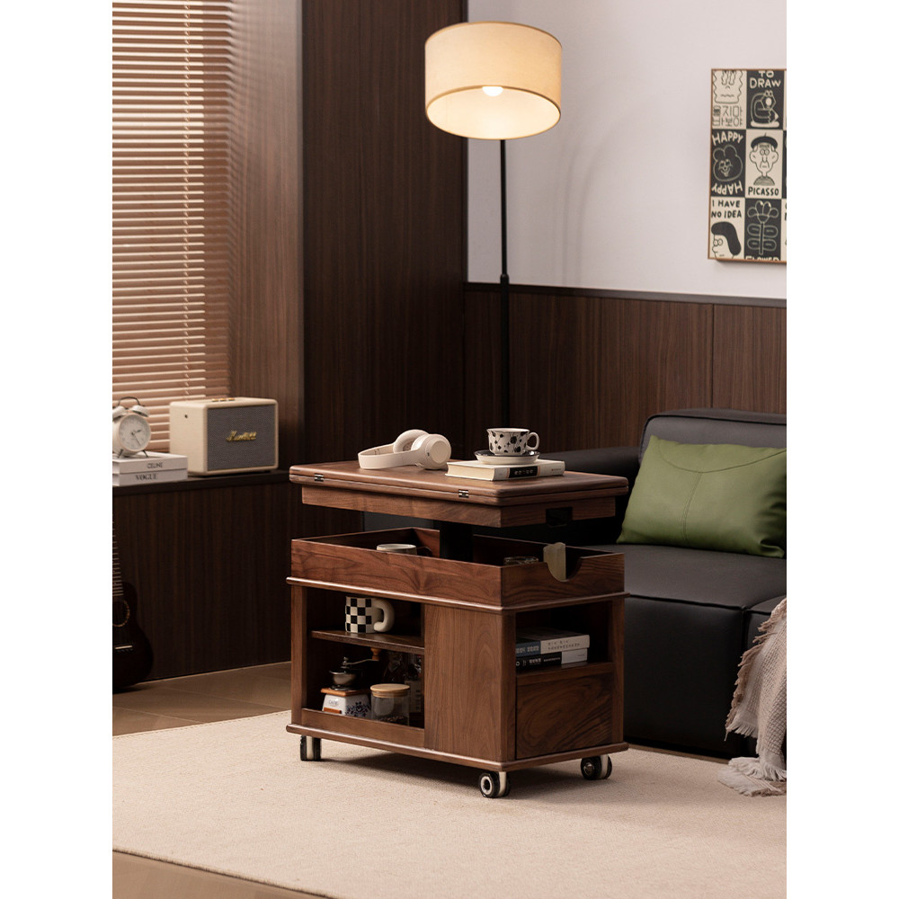 Black Walnut Movable Folding Side Table for Home Living Room Vintage ...