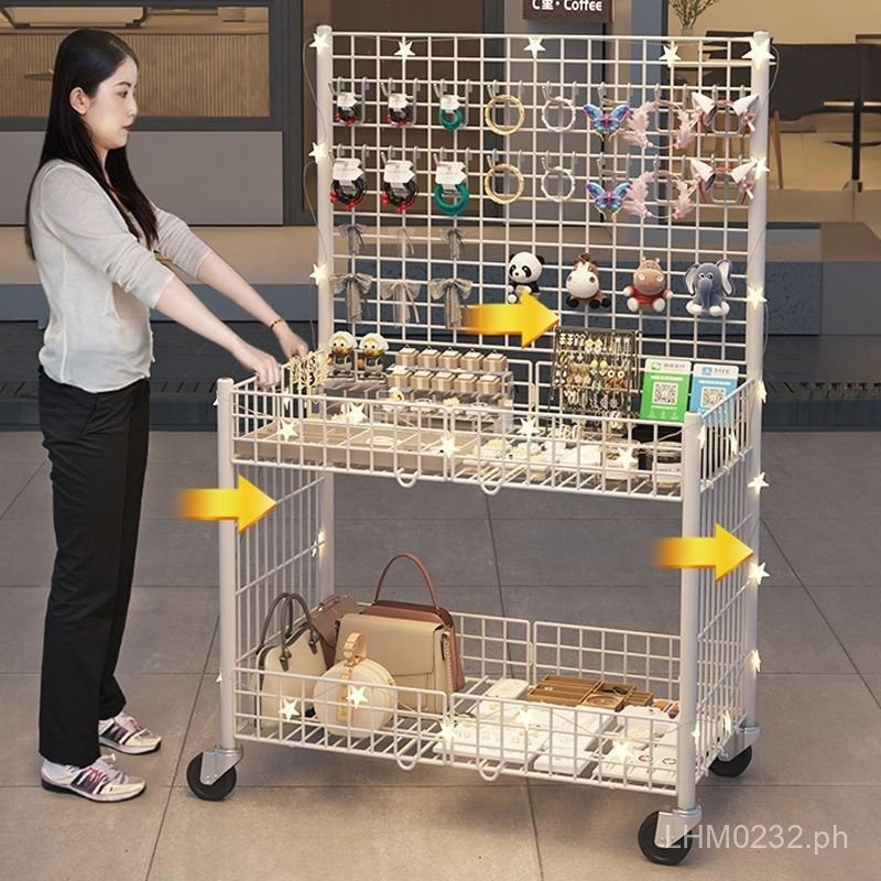 Grid Mobile Cart Supermarket Stall Decoration Entrepreneurship Display ...