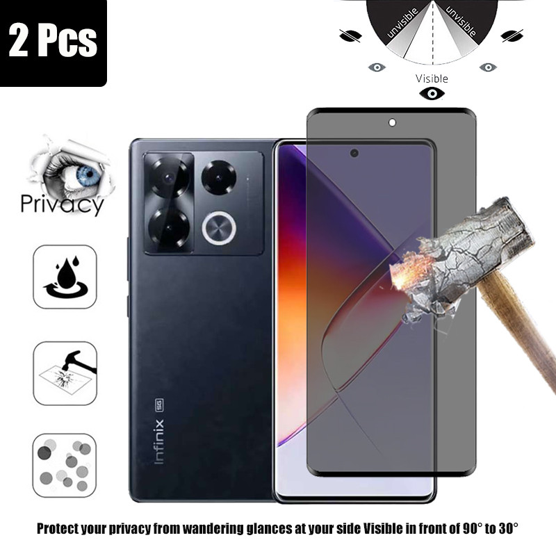 infinix Note 40 Pro Plus 2 Pcs Anti-spy Tempered Glass Privacy Screen ...