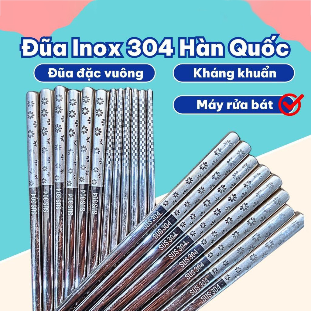Korean SUS 304 Stainless Steel Chopsticks High Quality Antibacterial ...