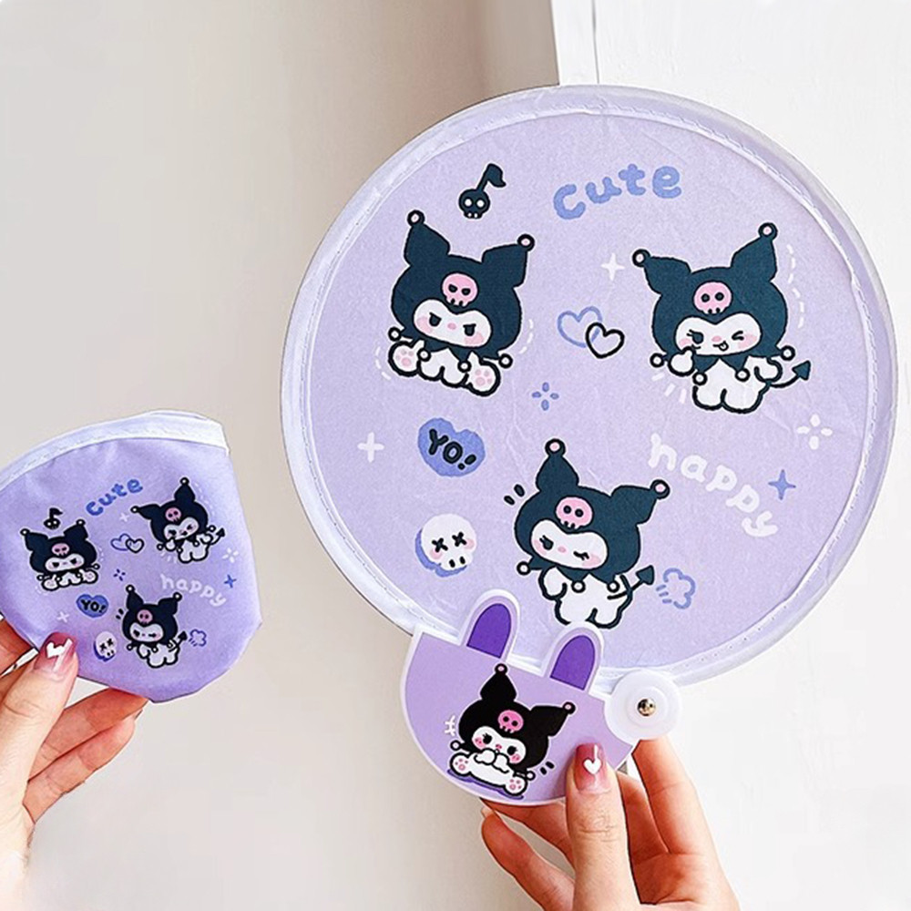 Sanrio Kuromi Foldable Hand Fans for Kids Melody/Cinnamoroll/Hello ...
