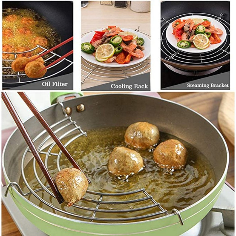 Frying Oil Strainers Shelfs for Frying Pan Stainless Steel Wok Frying ...