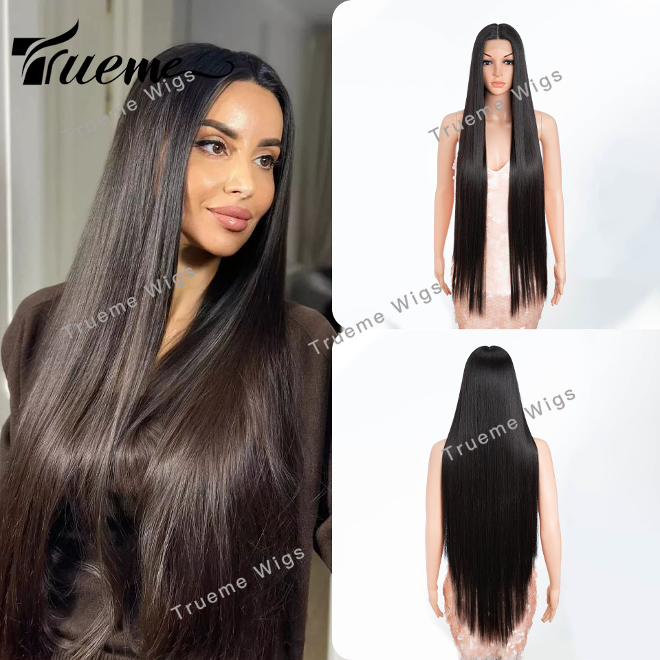 Trueme Synthetic Fake Hair Wigs For Women 38 Inch Straight Heat ...