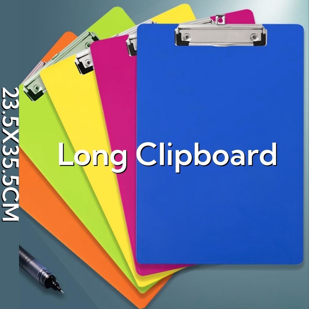 Clipboard Long Clip Board Colored Writing Pad Hard Board Long Plastic ...