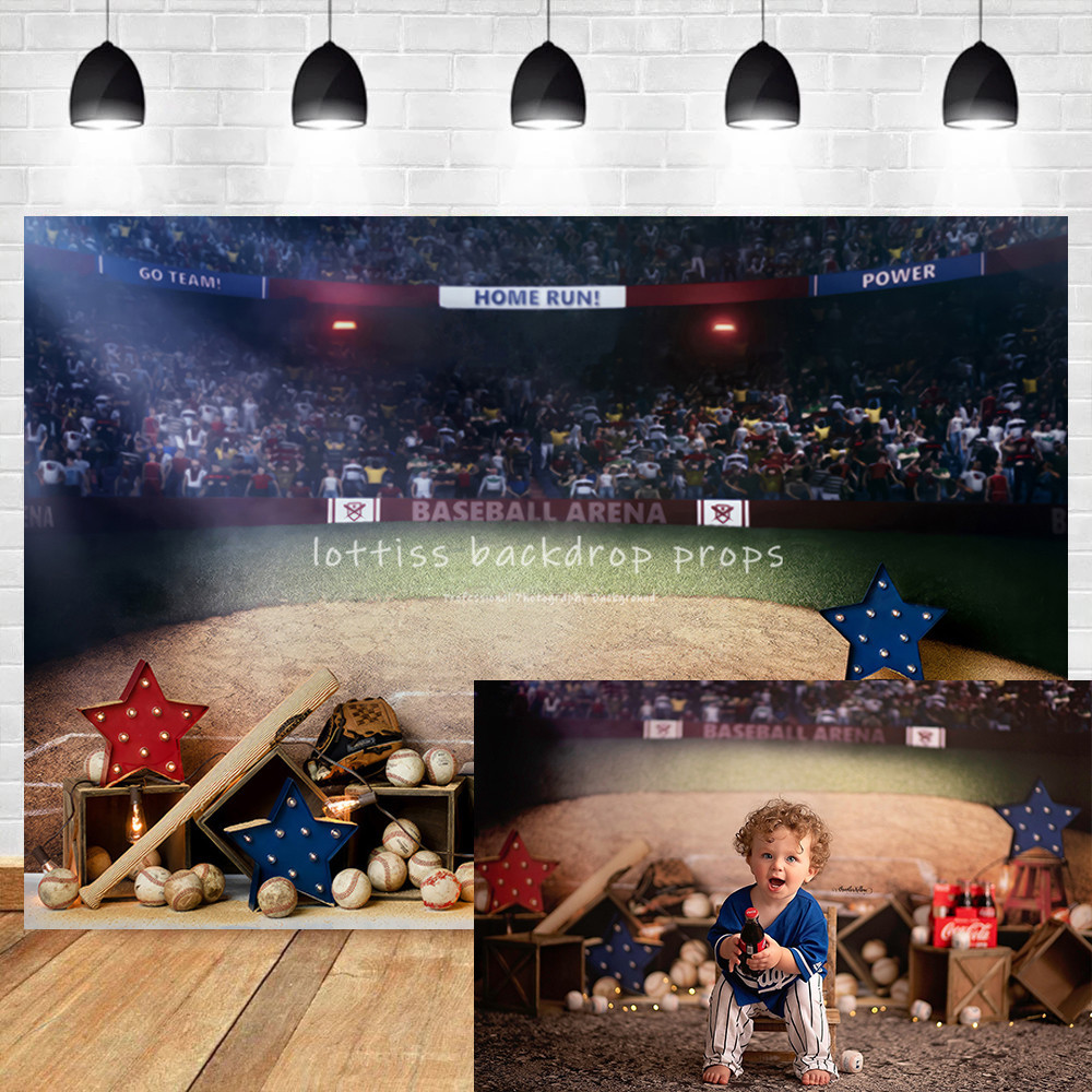 Baseball Sports Backdrops Kids Cake Smash Props Boy Birthday Child ...