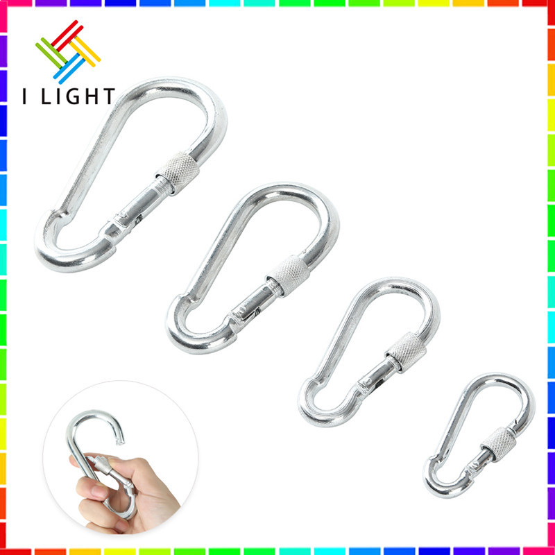 （Fast Delivery）6cm-12cm Heavy Duty Metal Lock Carabiner Hook Snap Clip ...