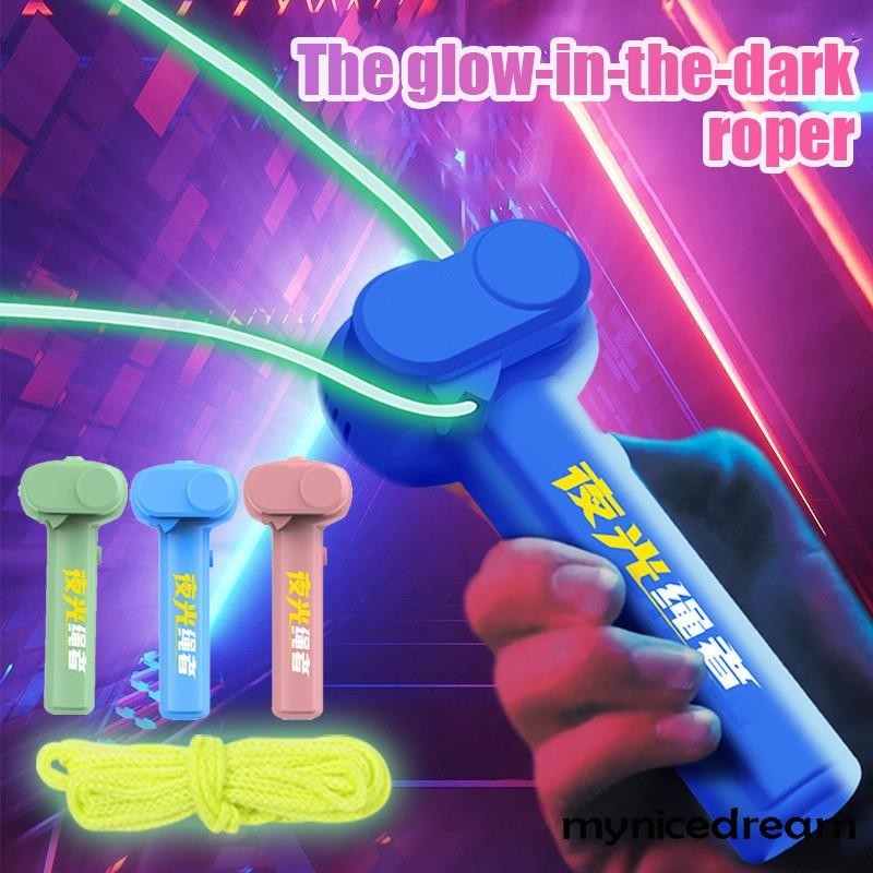 Glow-in-the-Dark Rope Shooting Toy with Built-in UV Black Light, Safe ...