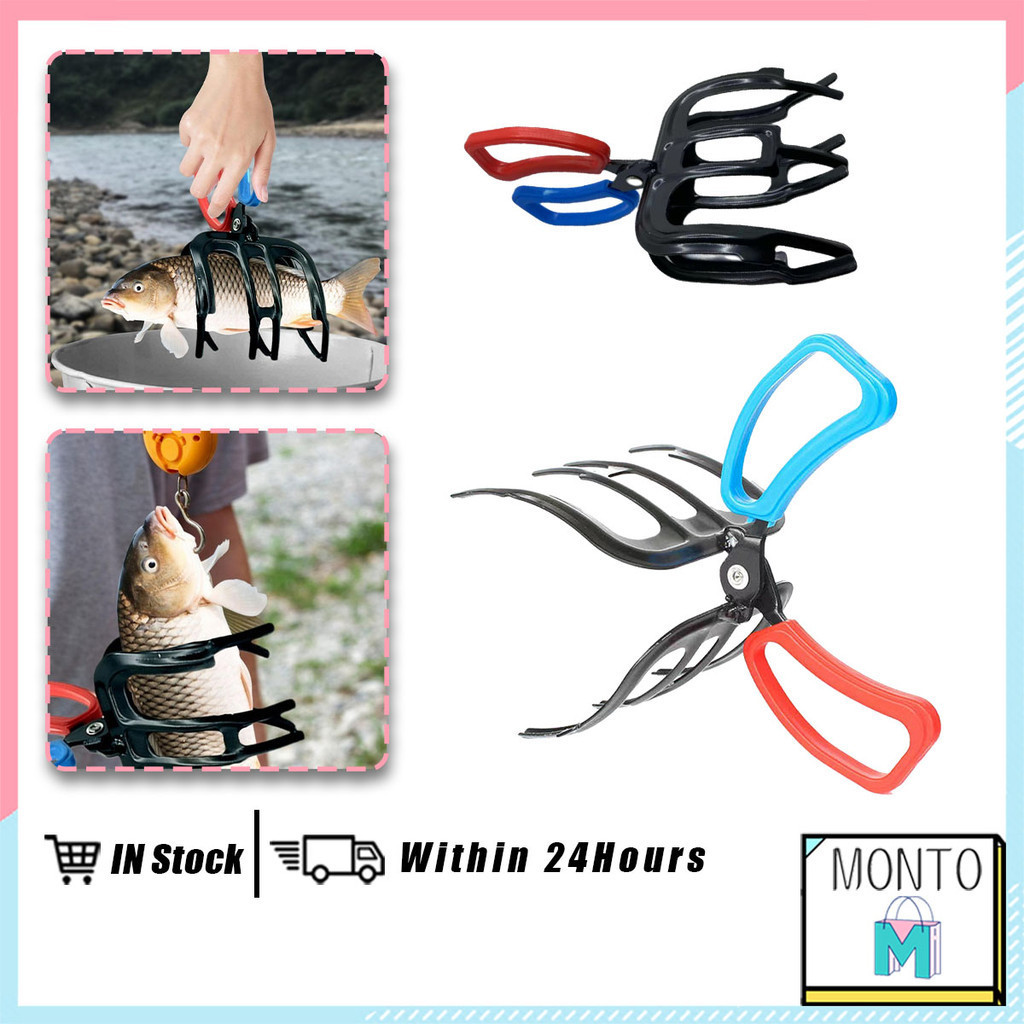 3 Teeth Fishing Pliers Gripper Metal Anti-Slip Fish Control Clamp Claw ...