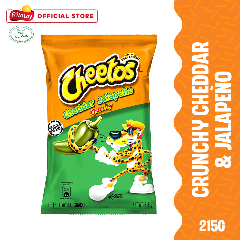 Cheetos Crunchy Cheddar Jalapeno Cheese Flavoured Snack 215g | Shopee ...