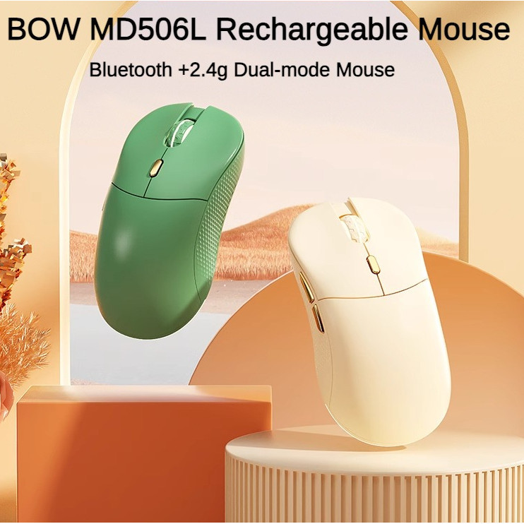 BOW Lightweight Dual Mode 2.4g Wireless Bluetooth Mouse Rechargeable ...