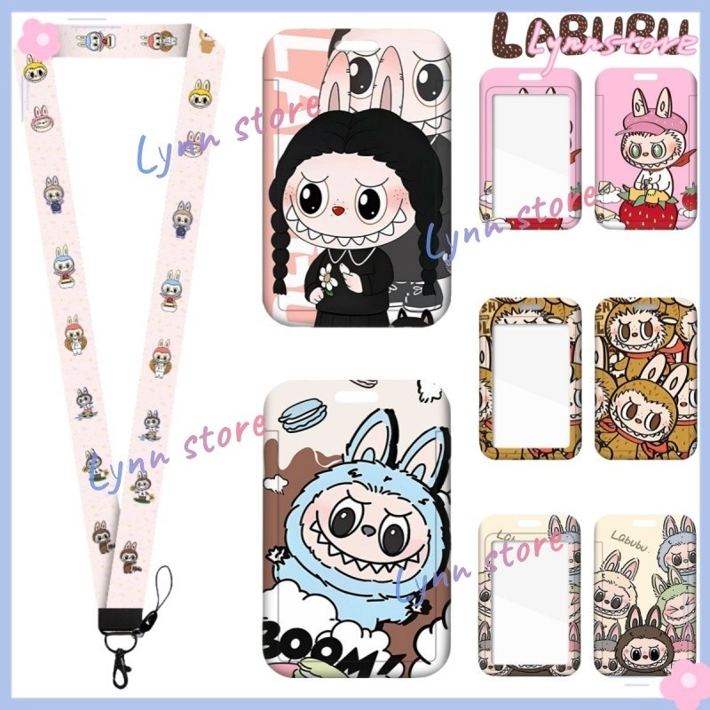 LABUBU Card Cover With Lanyard Cute Little Monster LABUBU Lanyard ID ...