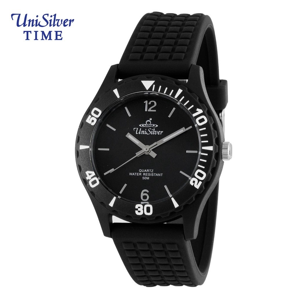 UniSilver TIME Men's Analog Black Rubber KW4697-1008 Watch | Shopee ...