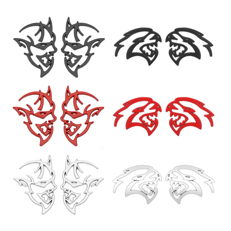 Metal Hollowed Out Demon Hellcat Emblem Car Stickers Hell Cat Badge Car ...