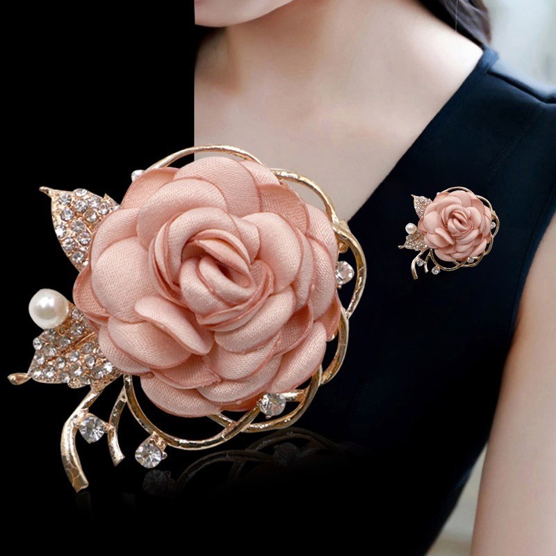 Rose Brooch - Korean Fabric Flower Pin, Versatile Lapel Jewelry for ...