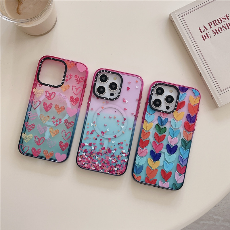 CASETiFY Magnet【Colorful Love Heart】2.5 Acrylic Cotton Candy Impact ...