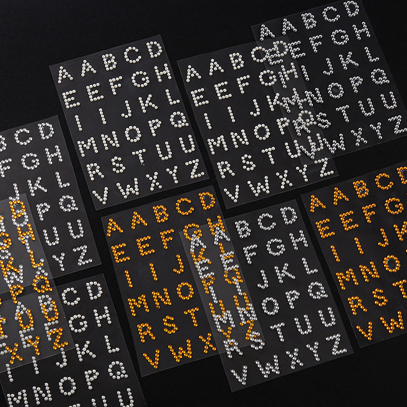 30 Pcs Creative 3D Crystal Acrylic Pearl Alphabet Stickers, Decoration ...