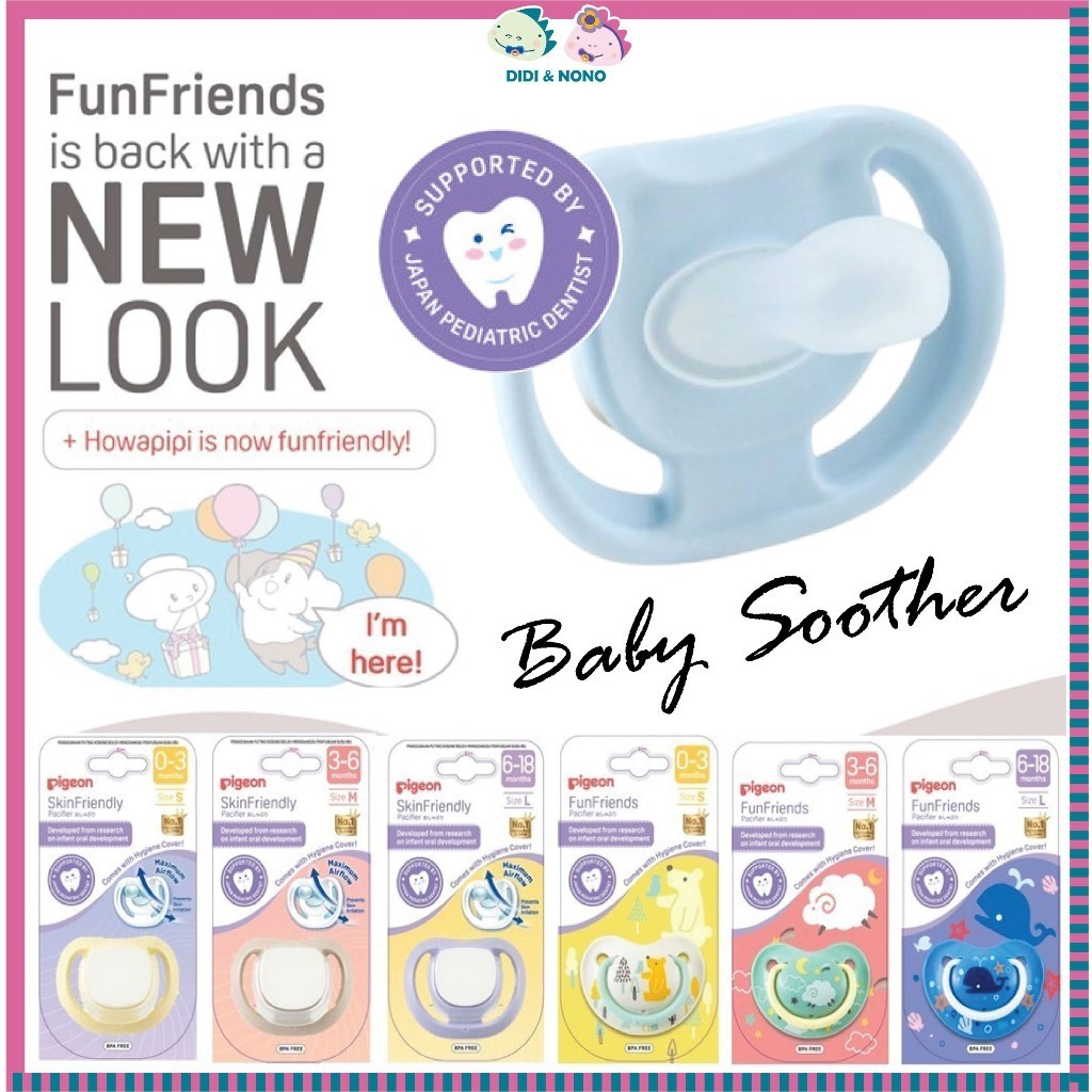 Pigeon Pacifier SkinFriendly Soother Pacifier (S/M/L) Puting Kosong ...