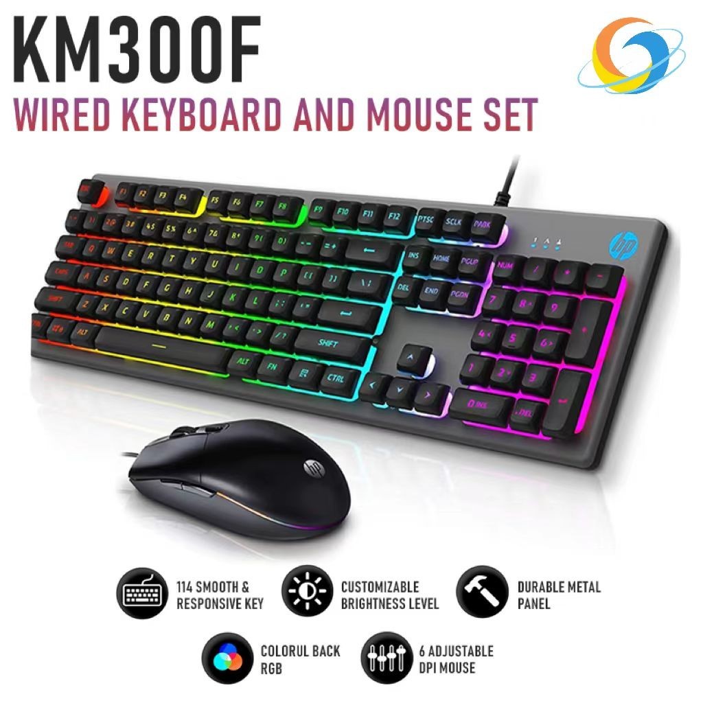 Global Family HP KM300F Gaming Keyboard & Mouse Set Suitable for office ...